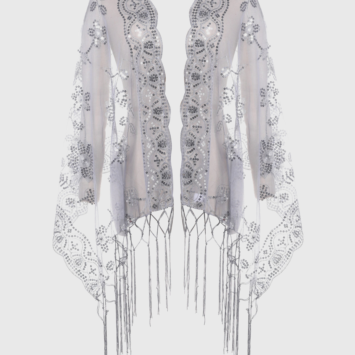 Shop 1920s Shawls - Beaded Sequin Scalloped Shawl | BABEYOND