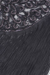 Shop 1920s Shawls - Long Fringed Beaded Shawl | BABEYOND