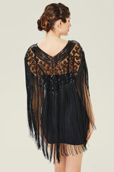 Shop 1920s Shawls - Long Fringed Beaded Shawl | BABEYOND