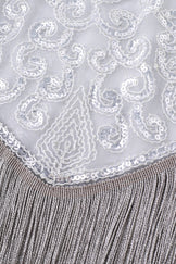 Shop 1920s Shawls - Long Fringed Beaded Shawl | BABEYOND