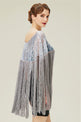 Shop 1920s Shawls - Long Fringed Beaded Shawl | BABEYOND