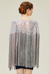 Shop 1920s Shawls - Long Fringed Beaded Shawl | BABEYOND