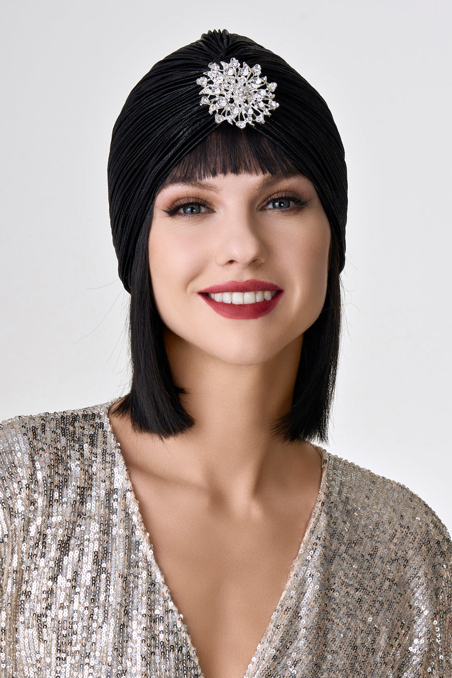 Shop Cloche Hat - 1920s Rhinestone Turban Hat | BABEYOND
