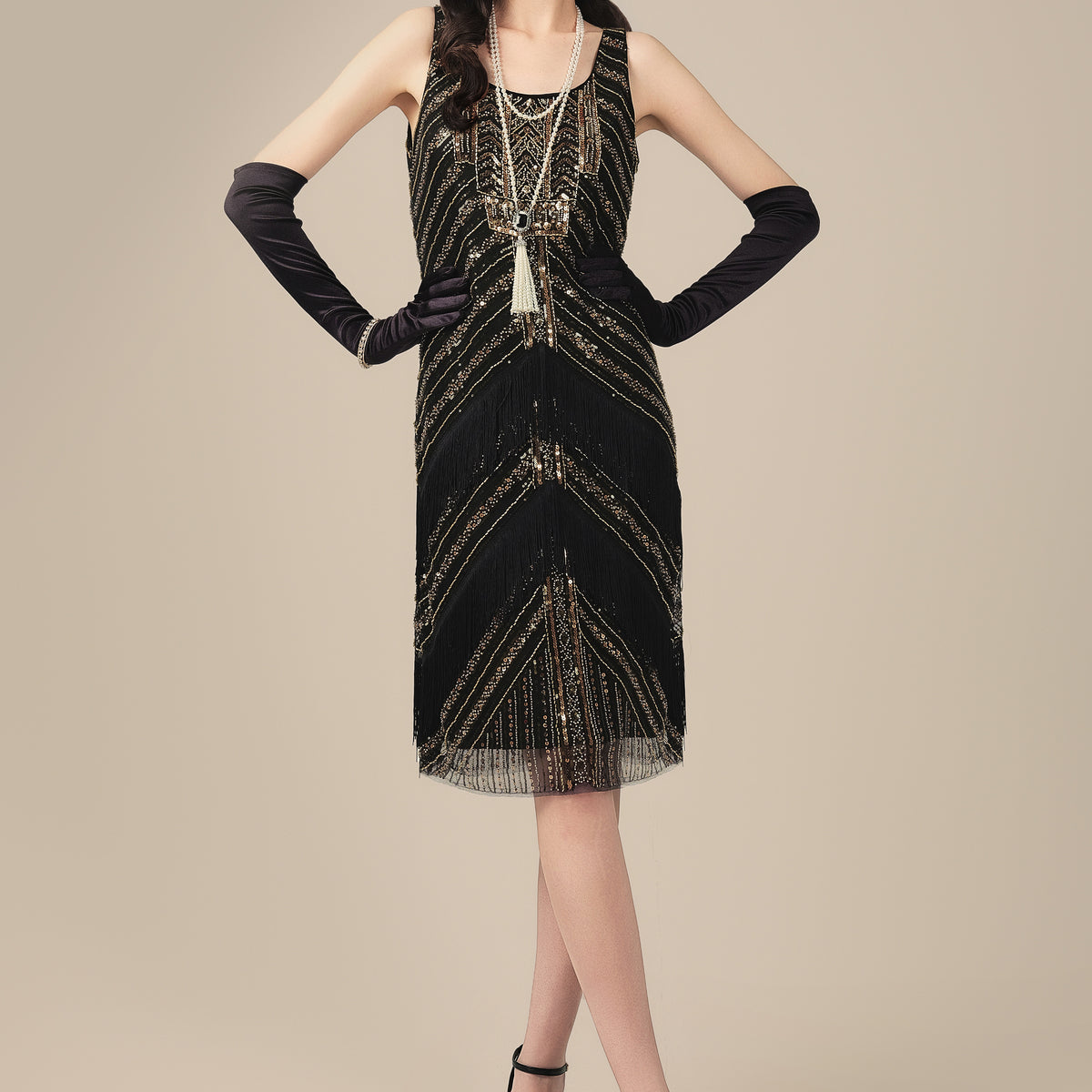 Shop 1920s Dresses - Art Deco Beaded Flapper Dress | BABEYOND