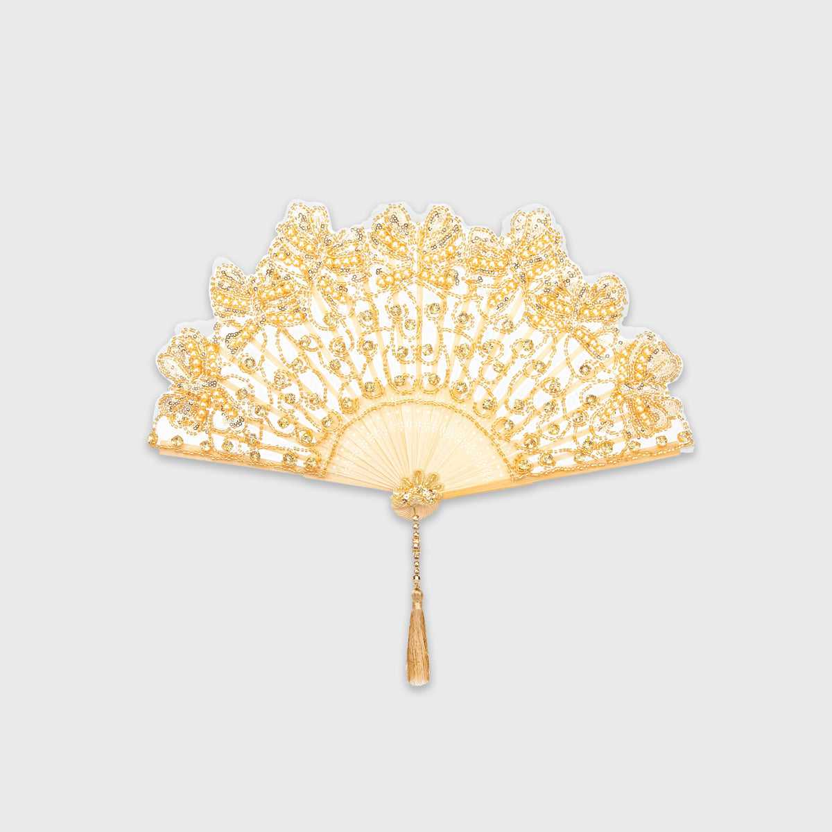 Shop 1920s Feather Fan - Elegant Non-Foldable Beaded Fan | BABEYOND