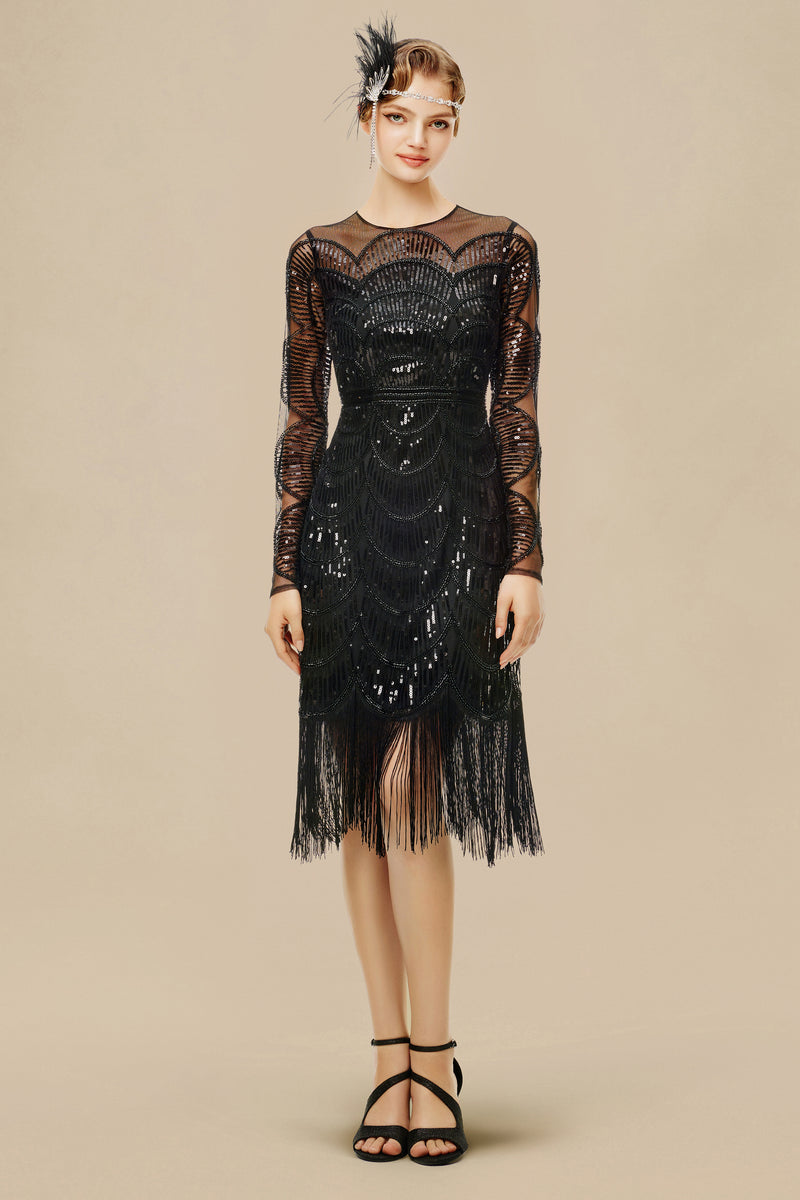 Shop 1920s Dresses - Art Deco Fringe Flapper Dress | BABEYOND