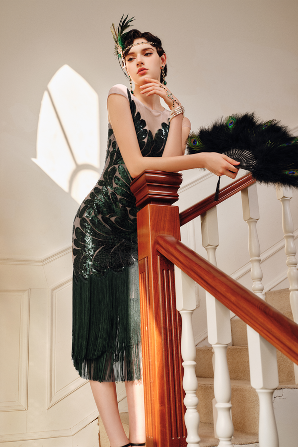 Shop 1920s Dresses - Multi-Layered Fringe Flapper Dress | BABEYOND