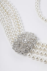 Shop 1920s Jewelry - Pearl Rhinestone Necklace Set | BABEYOND