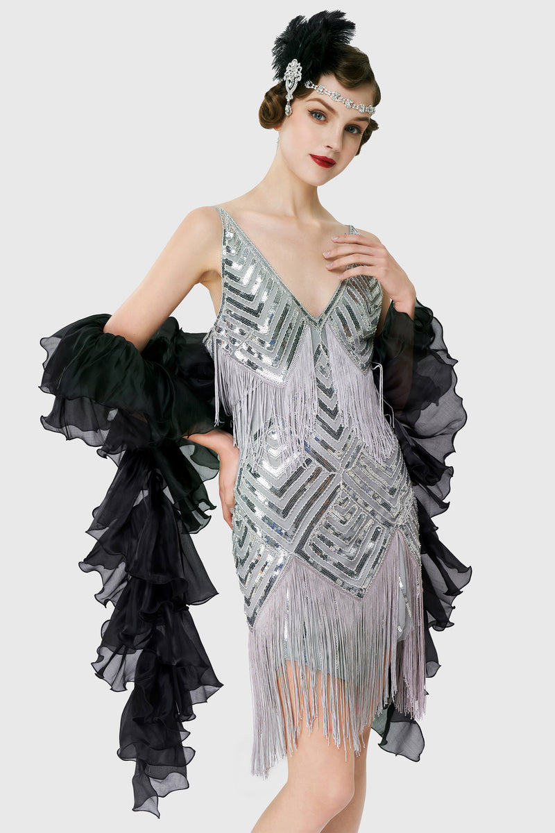 Shop 1920s Scarves - 1920s Flapper Chandelle Silk Boa | BABEYOND