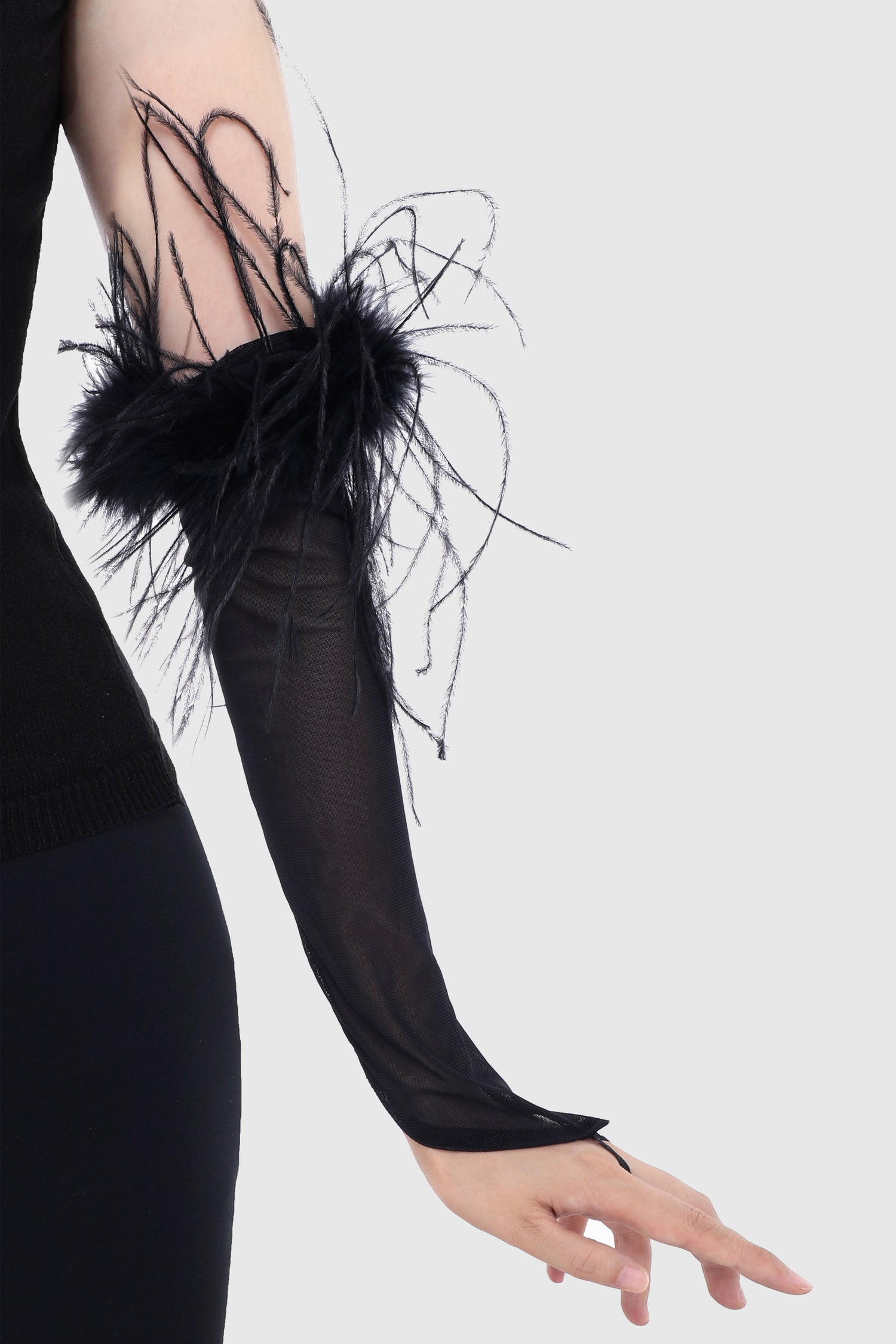 Shop 1920s Gloves - 19'' Finger Loop Feather Gloves | BABEYOND