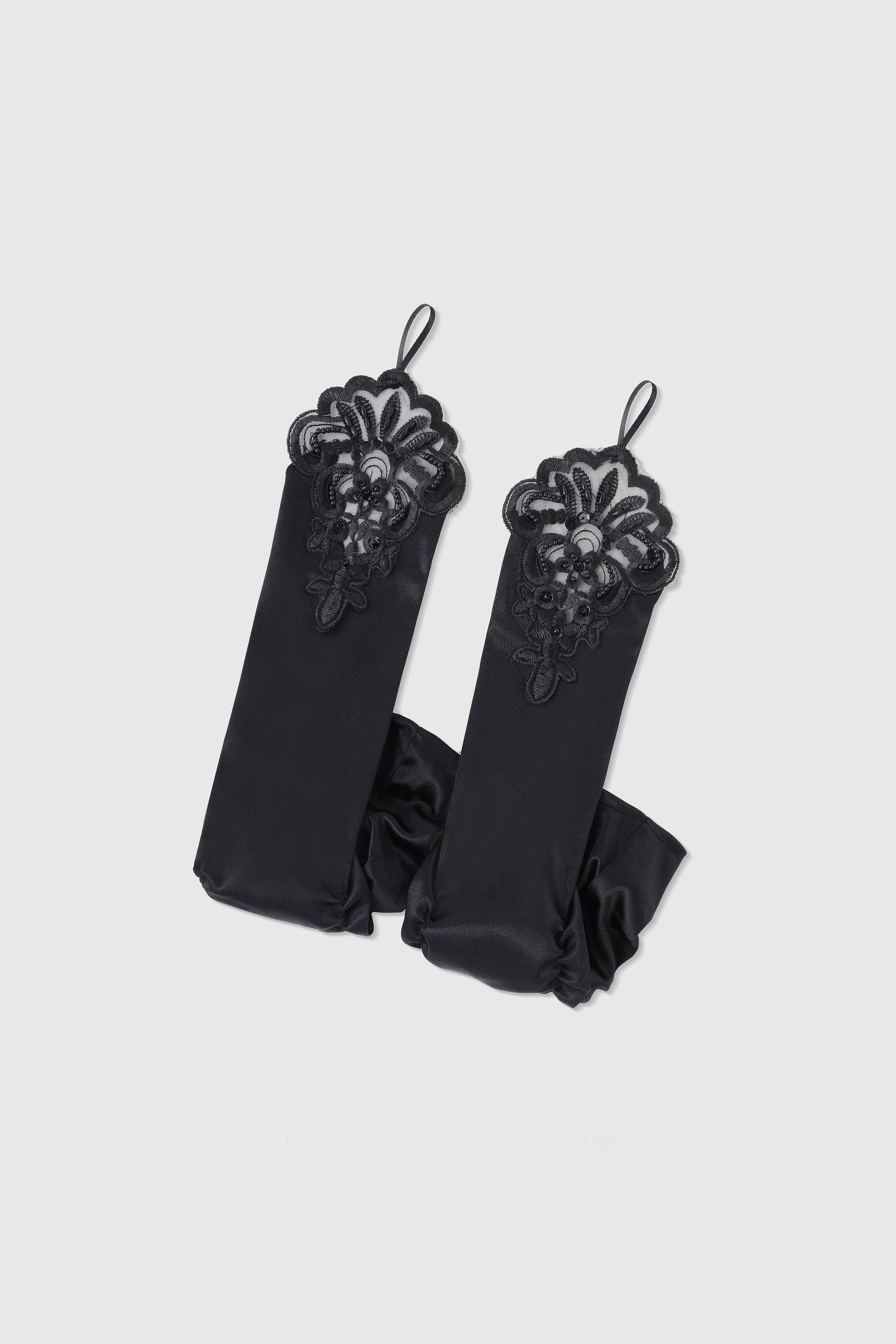 Shop 1920s Gloves - 15'' Finger Loop Satin Stretchy Gloves | BABEYOND
